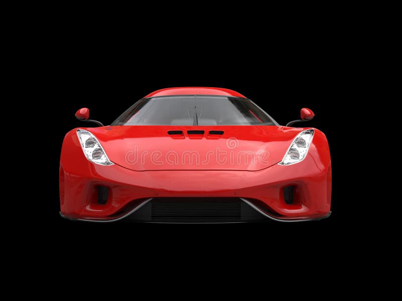 Amazing Raging Red Supercar - Front View Stock Photo - Image of motor ...