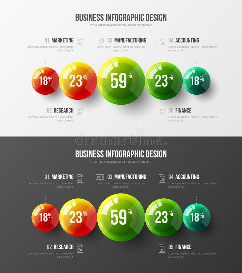 Amazing Rainbow 3D Balls Corporate Presentation Infographic Design ...
