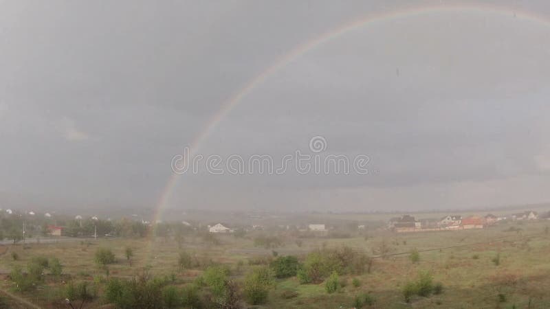Amazing Rainbow. Raining Day. Thunderstorm Stock Photo - Image of tree ...