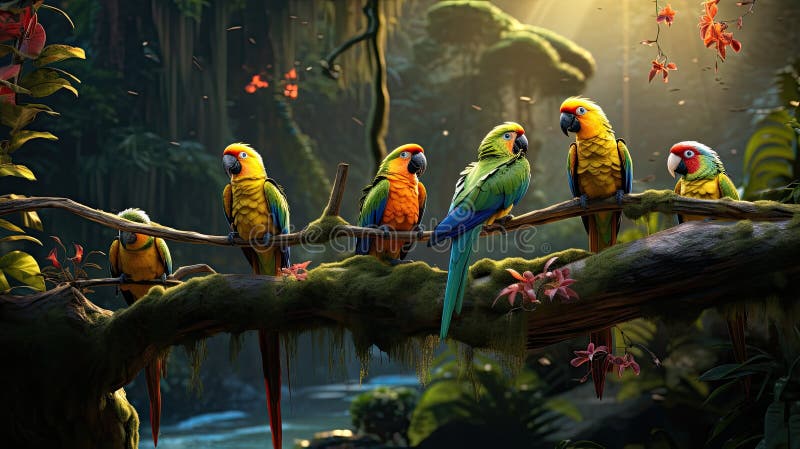 Amazing rainforest birds stock photo. Image of feather - 317962880