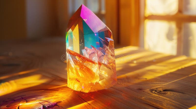 Amazing Rare Color Crystal Cluster Stock Photo - Image of rainbow ...