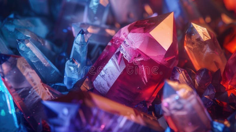 Amazing Rare Color Crystal Cluster Stock Photo - Image of stacked ...