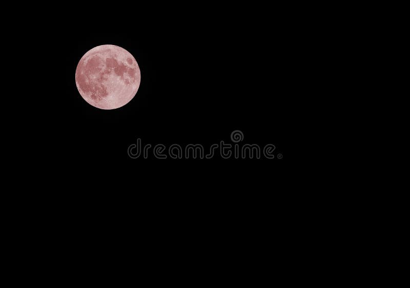 Amazing Red Full Moon and Black Sky Stock Image - Image of surface ...