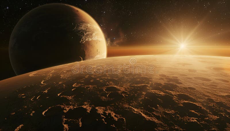 Amazing Red Planet Mars in Deep Stellar Space. Journey To Mars Concept ...