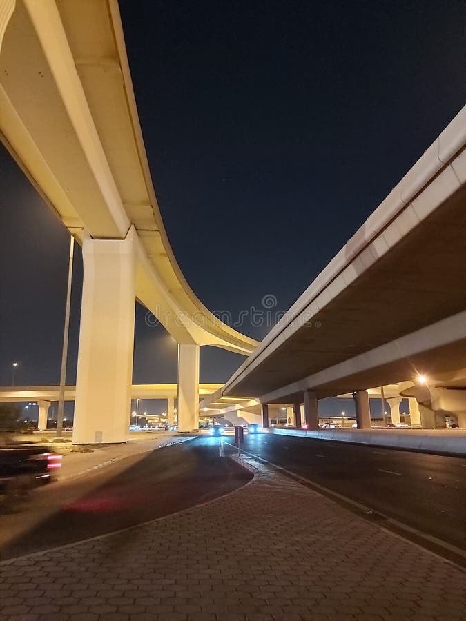 Amazing Road in Kuwait at Night Stock Image - Image of working, amazing ...