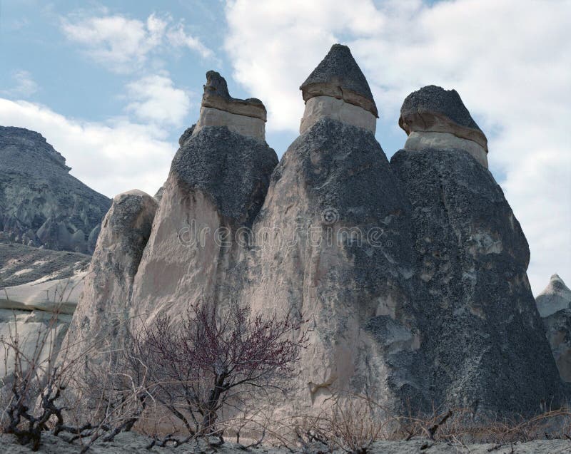 Amazing Rock Formations and Architecture in Cappadocia, Turkey Stock ...