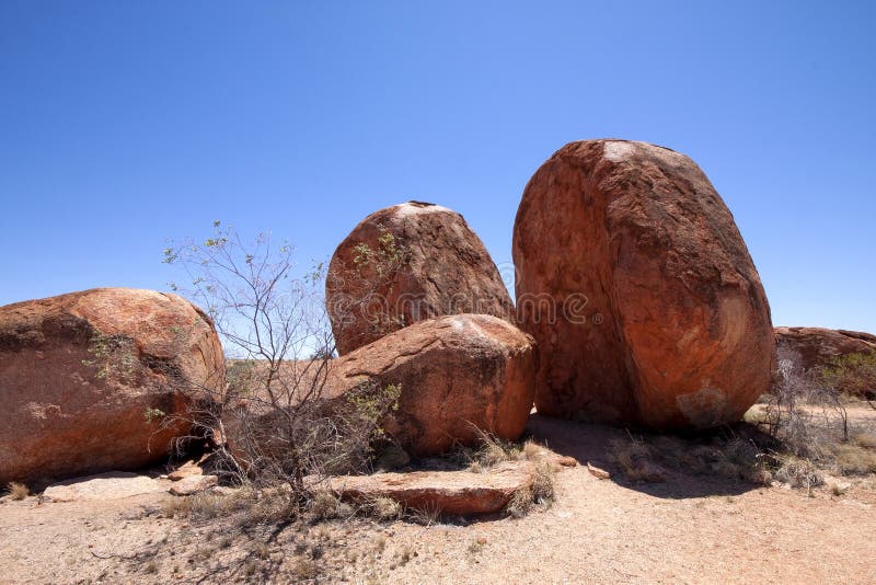 Amazing Rock Formations, Devils Marbles, Red Center, Australia Stock ...