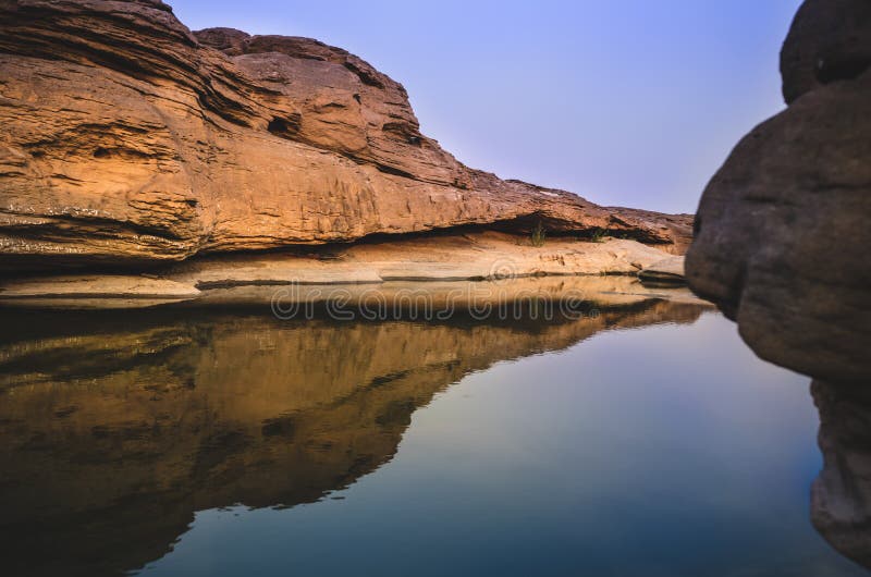 The Amazing of Rock in Mekong River Stock Image - Image of river, rock ...