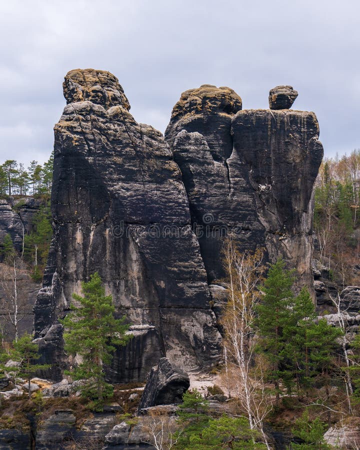 Amazing Sandstone Cliffs in Saxon Switzerland National Park, Germany ...