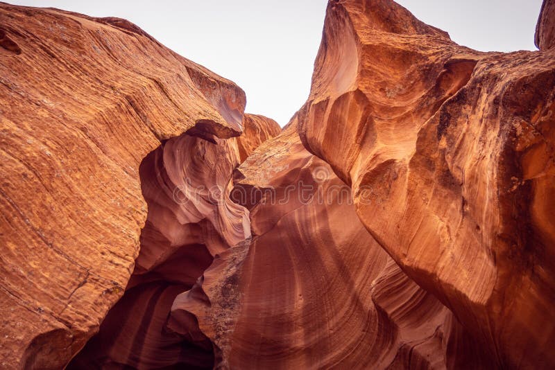 Amazing Sandstone Structures in the Upper Antelope Canyon Stock Image ...