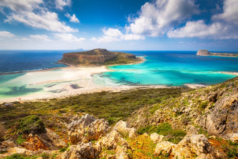 Amazing Scenery of Balos Beach on Crete, Greece Stock Photo - Image of ...