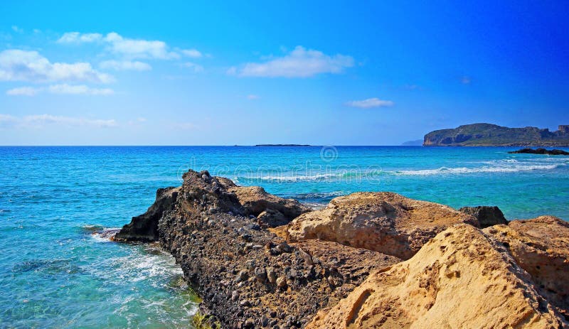 Amazing Scenery of Balos Beach on Crete Stock Image - Image of landmark ...