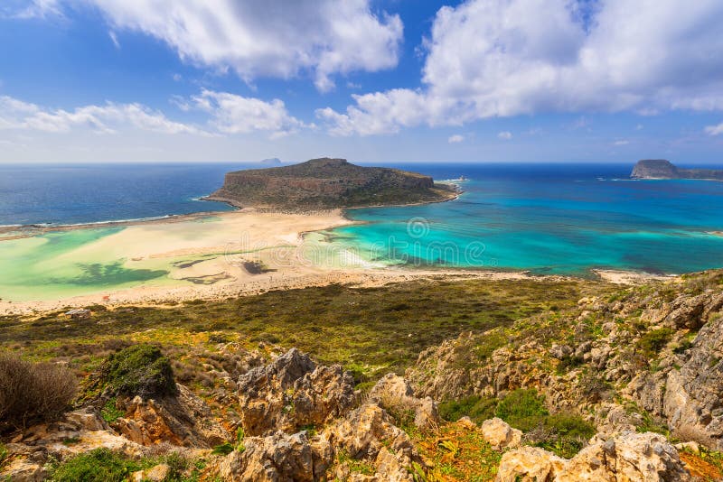 Amazing Scenery of Balos Beach on Crete Stock Photo - Image of high ...