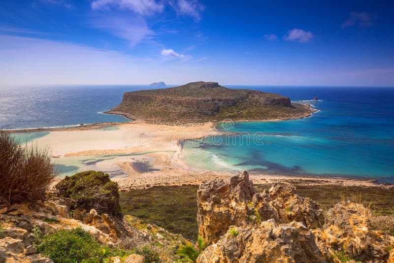 Amazing Scenery of Balos Beach on Crete Stock Image - Image of blue ...