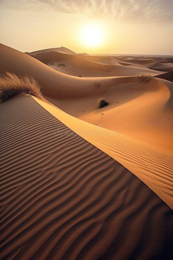 Amazing Scenic View of Sand Dunes Under the Bright Sunlight. Stock ...