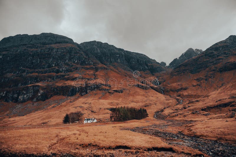 Amazing Scottish Highlands on a Cloudy Day Stock Image - Image of ...