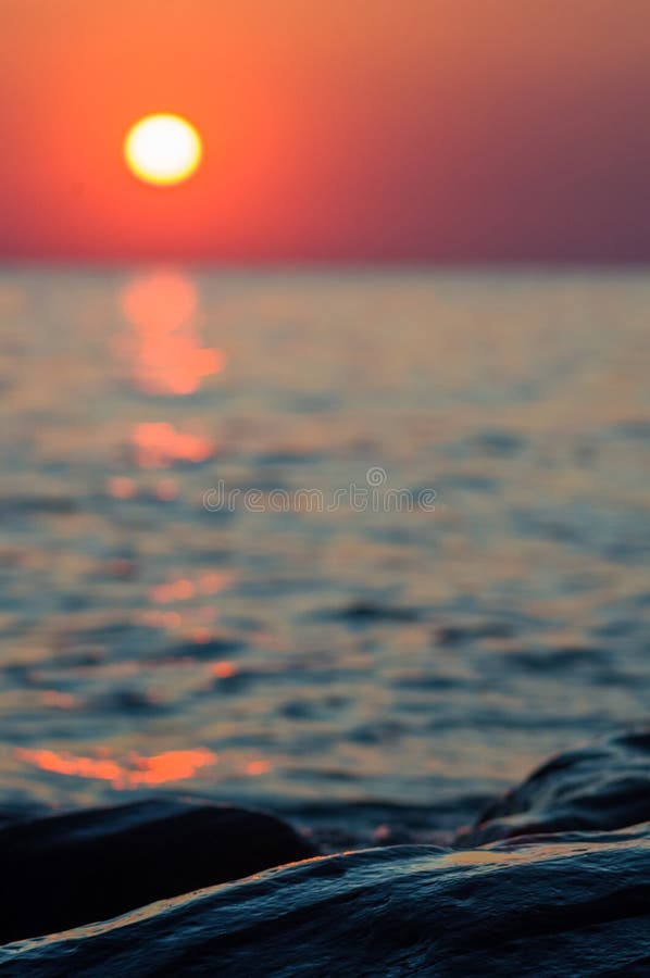 Amazing Sea Sunset, the Sun, Waves, Clouds Stock Photo - Image of beach ...