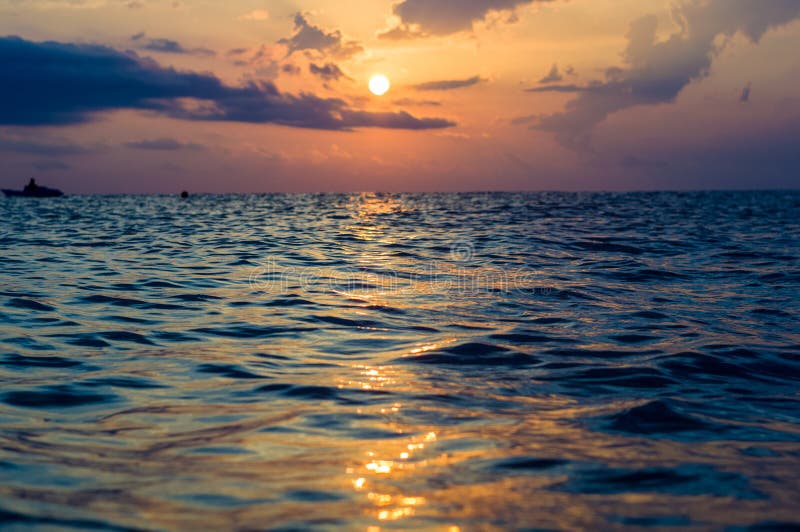 Amazing Sea Sunset, the Sun, Waves, Clouds Stock Photo - Image of ...