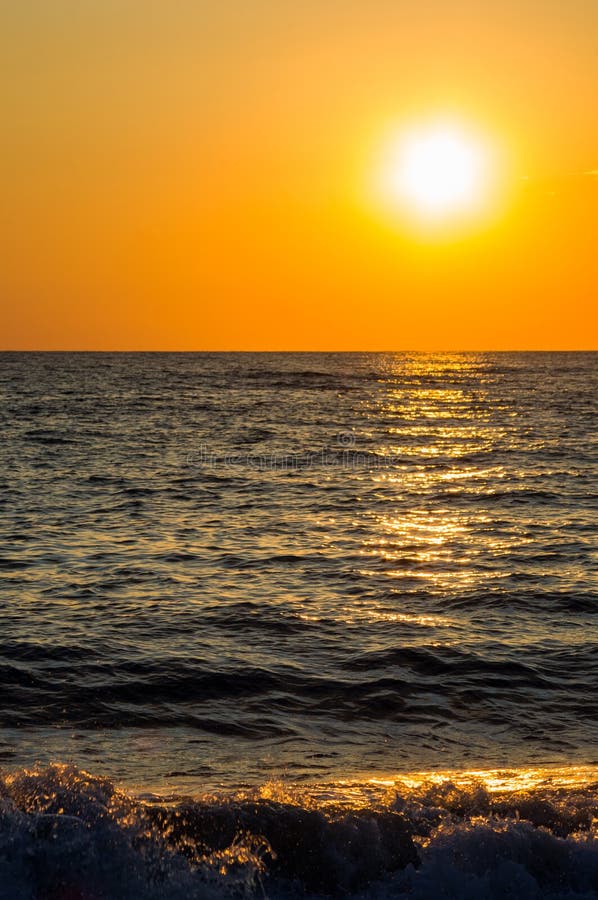 Amazing Sea Sunset, the Sun, Waves, Clouds Stock Photo - Image of coast ...