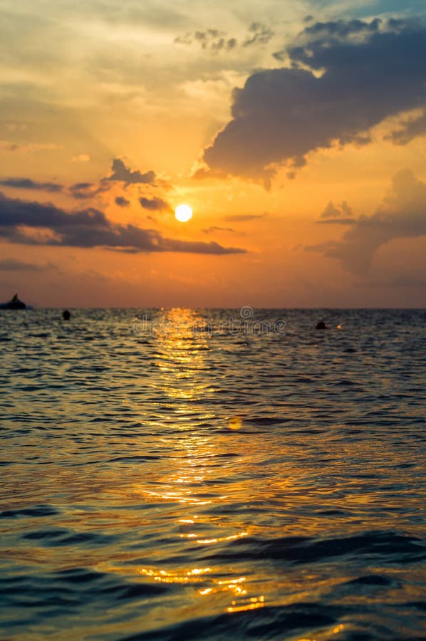 Amazing Sea Sunset, the Sun, Waves, Clouds Stock Photo - Image of ...