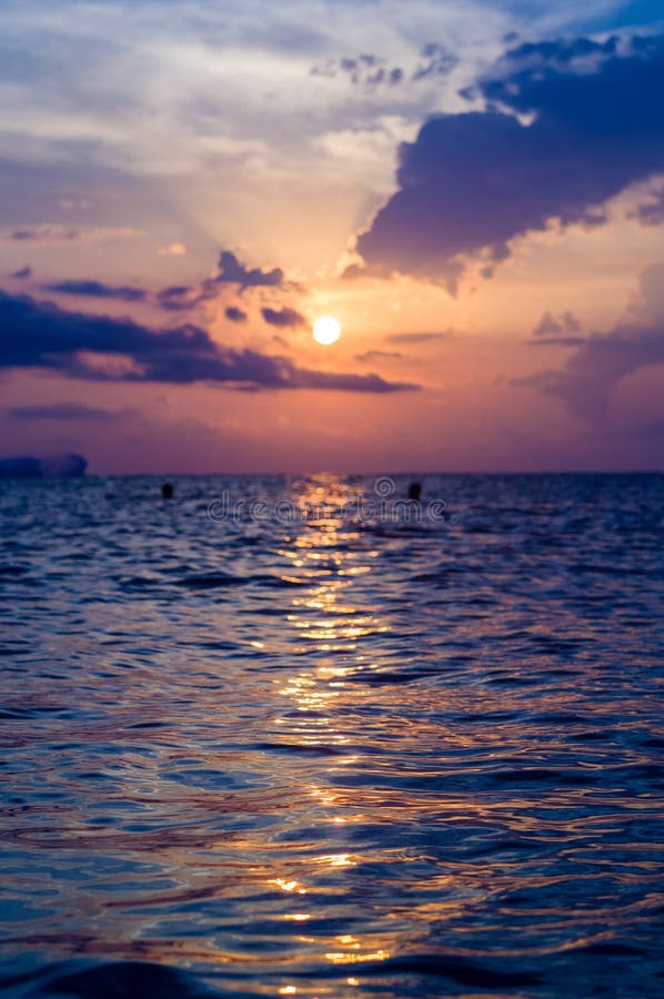 Amazing Sea Sunset, the Sun, Waves, Clouds Stock Image - Image of surf ...