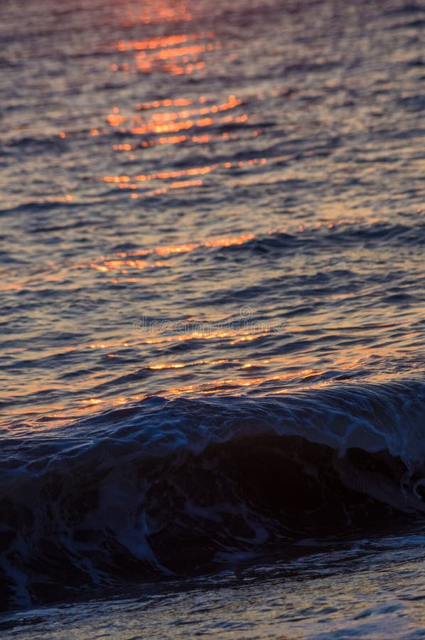 Amazing Sea Sunset, the Sun, Waves, Clouds Stock Image - Image of ...