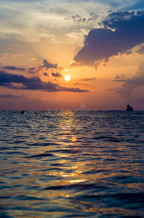 Amazing Sea Sunset, the Sun, Waves, Clouds Stock Photo - Image of ...