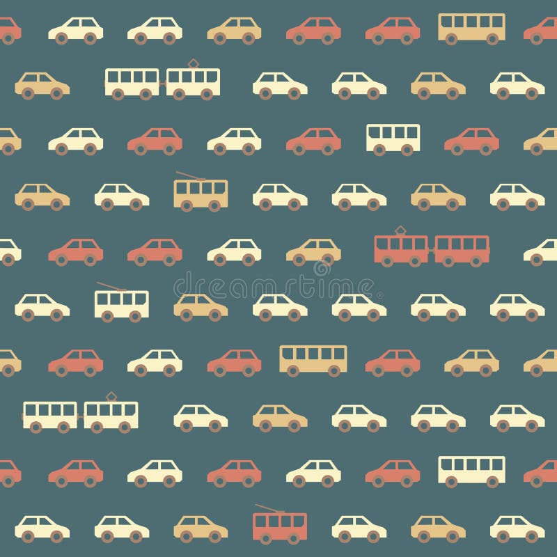 Amazing Seamless Blue Vintage Car Pattern Stock Vector - Illustration ...