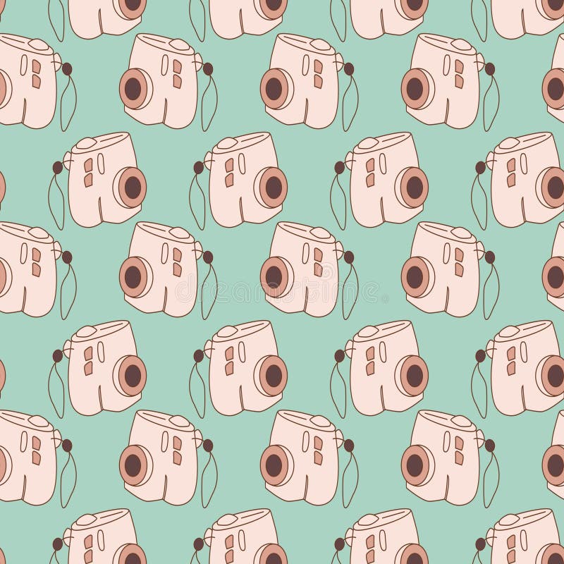 Amazing Seamless Vintage Camera Pattern.Vector Seamless Pattern with ...