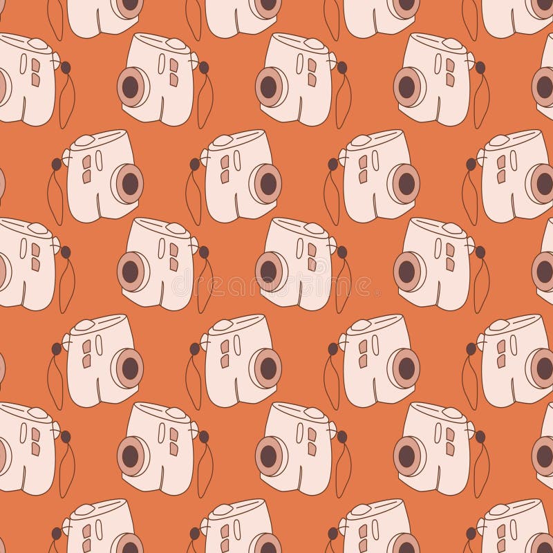 Amazing Seamless Vintage Camera Pattern.Vector Seamless Pattern with ...