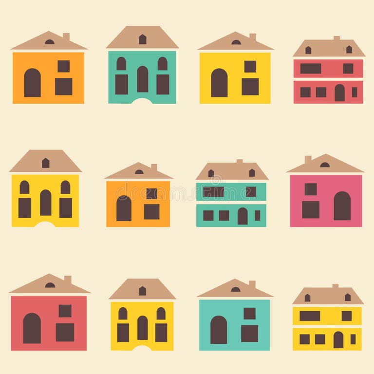 Amazing Seamless Vintage Pretty Town Pattern Stock Vector ...