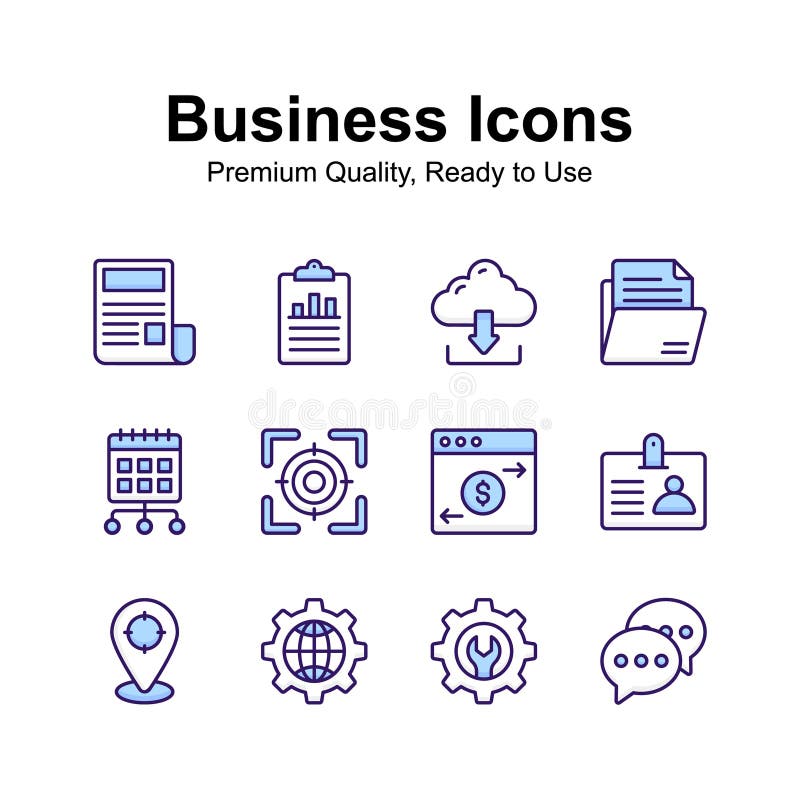 Amazing Set of Business Icons in Modern Style Stock Illustration ...