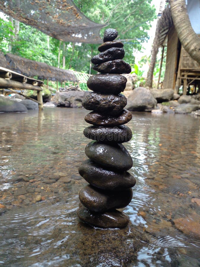 The Amazing Shape of Stone with River Out There Stock Image - Image of ...