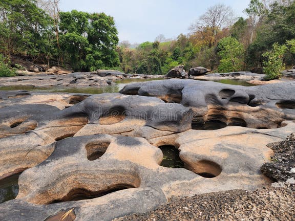 Amazing Shaped Large Rocks in River Bed Stock Image - Image of amazing ...