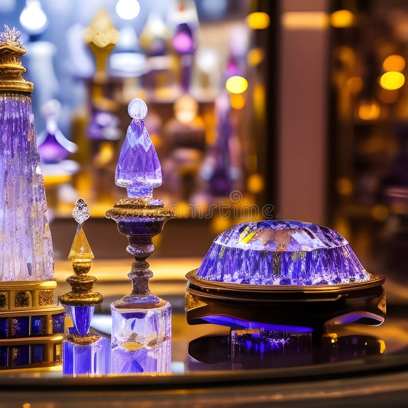 Amazing Shiny Crystal Objects in Some Shop Stock Illustration ...