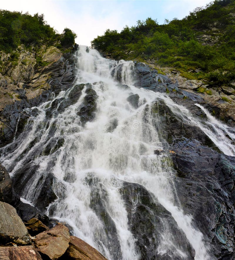 Amazing Shot of the Balea Waterfall in the Fagaras Mountains, Romania ...