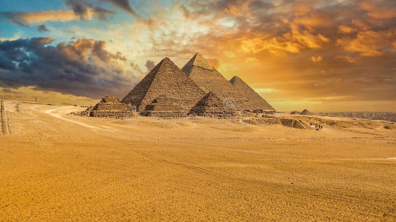 Amazing Giza Pyramids stock photo. Image of three, desert - 13599172