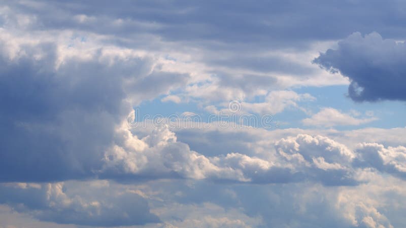 Amazing Sky, Cumulus Clouds Move Against Static Layer of Cloud. Time ...