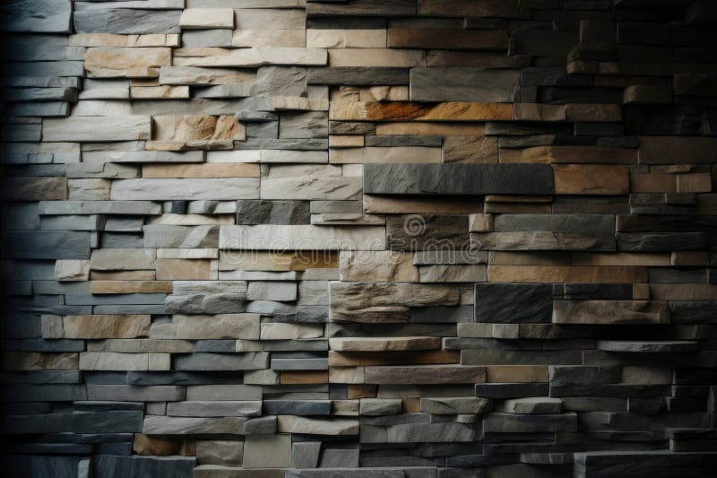 An Amazing Snapshot of a Natural Stone Clad Wall Generative AI Stock ...
