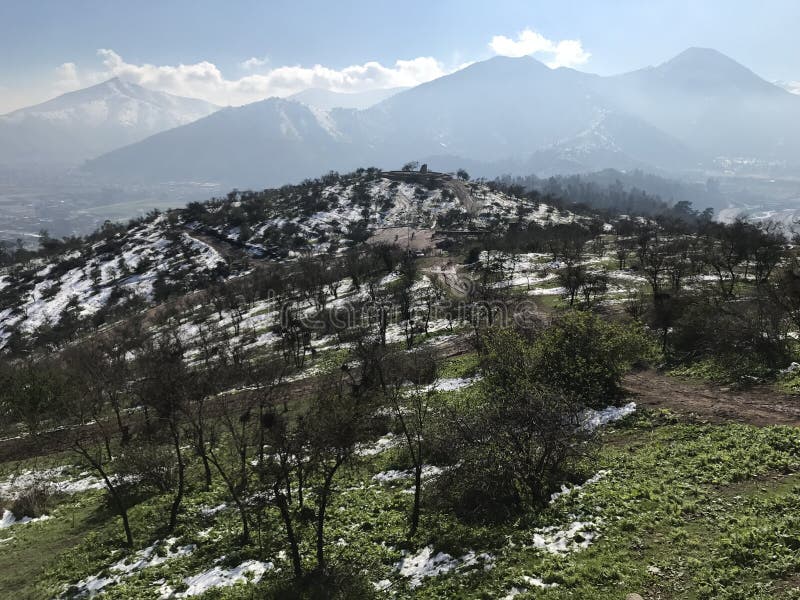 Amazing Snow Flakes and Snow Fall in Santiago, Chile Stock Photo ...