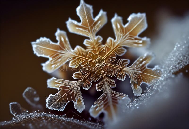 Amazing Snowflake in Macro. AI Generated Stock Illustration ...