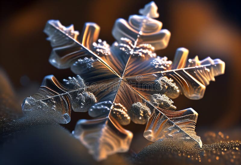 Amazing Snowflake in Macro. AI Generated Stock Illustration ...