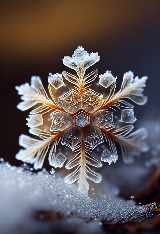 Amazing Snowflake in Macro. AI Generated Stock Photo - Image of ...