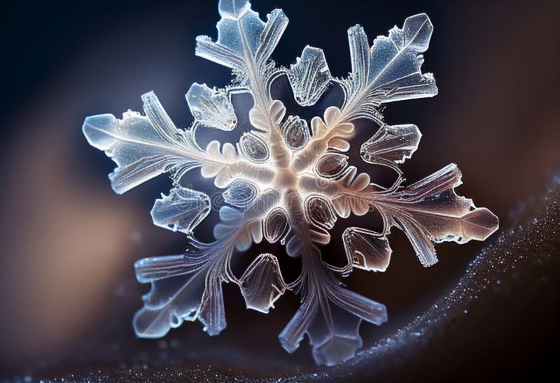 Amazing Snowflake in Macro. AI Generated Stock Image - Image of detail ...