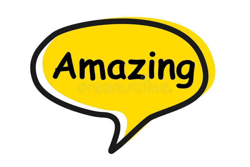 Amazing Speech Bubble. Black and Yellow Speech Bubble. Amazing Balloon ...