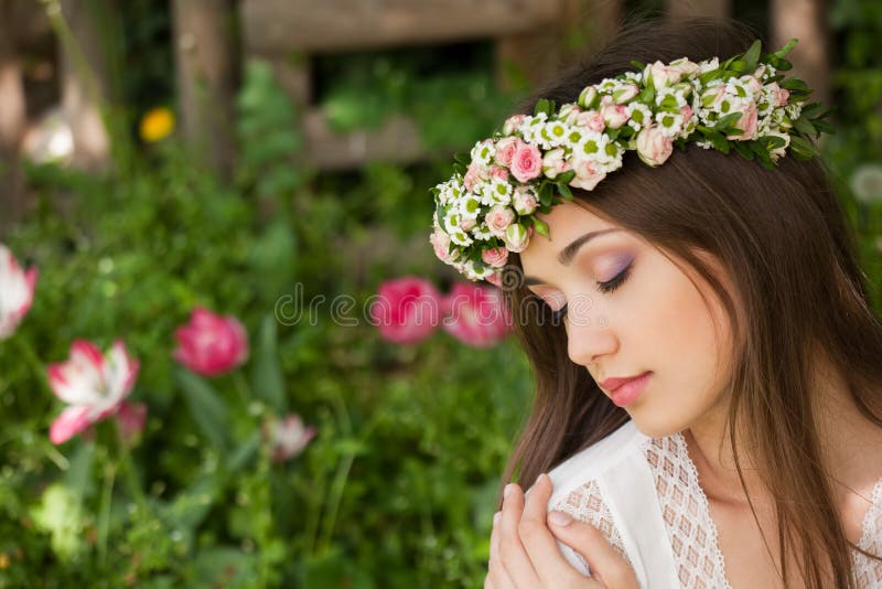 Amazing spring beauty. stock image. Image of beauty, person - 70064779