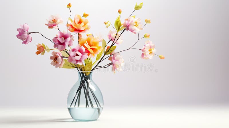 Amazing Spring Flowers in Glass Vase Stock Image - Image of copy ...