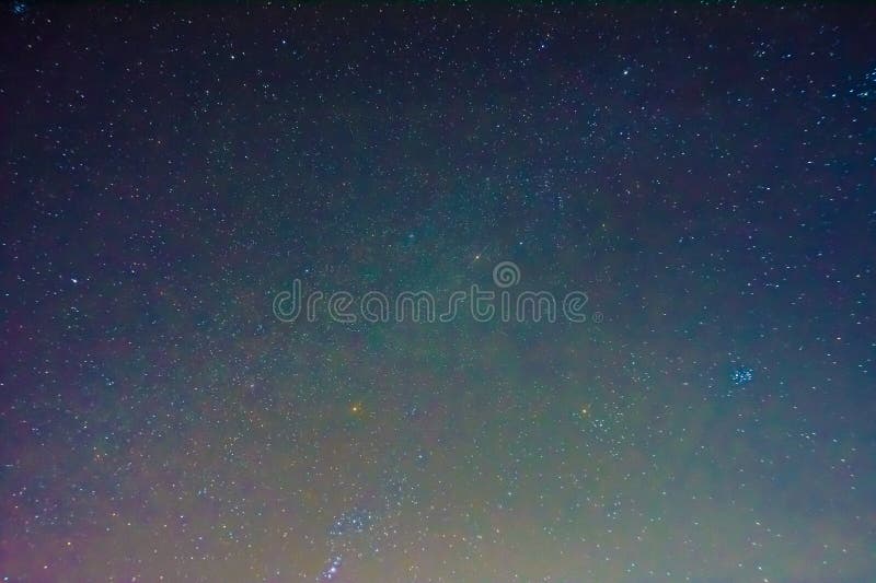 Amazing Starry Night with Green and Other Colors Stock Image - Image of ...