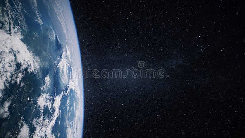 Amazing Starry Space with Beautiful Blue Planet Earth. Stratosphere and ...