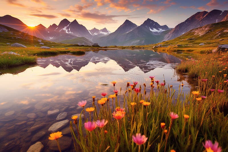 Amazing Still Reflections at Lake Surrounded by Mountains Created with ...